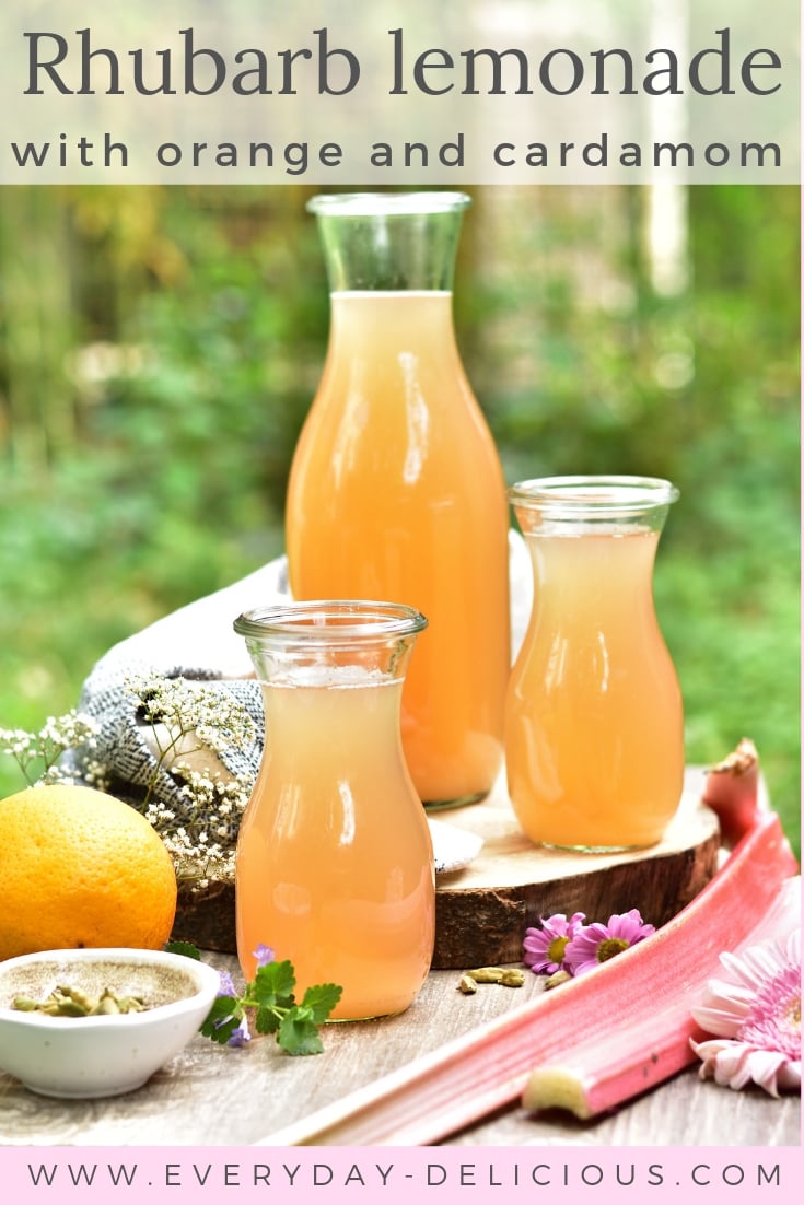 Rhubarb lemonade with orange and cardamom - Everyday Delicious