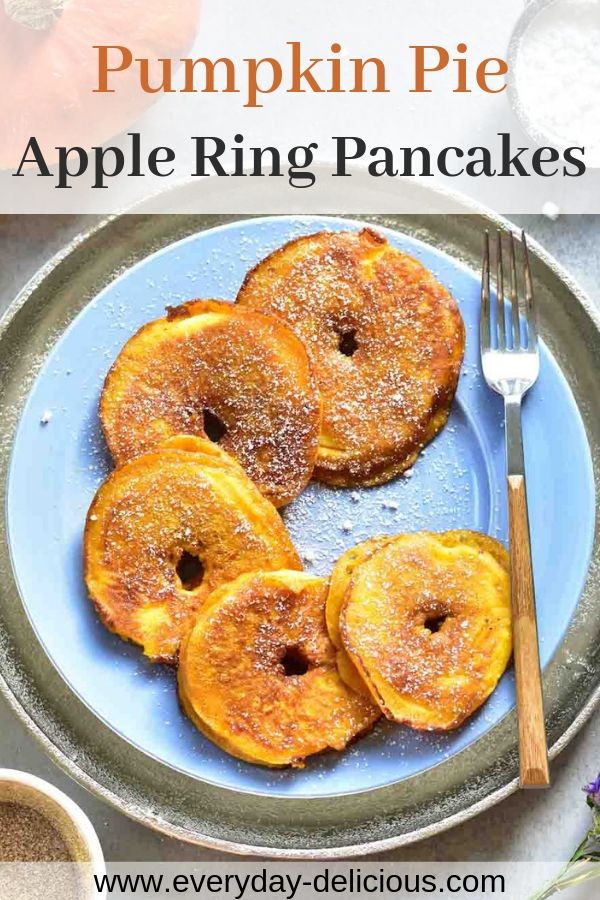 Pumpkin Apple Ring Pancakes - Everyday Delicious