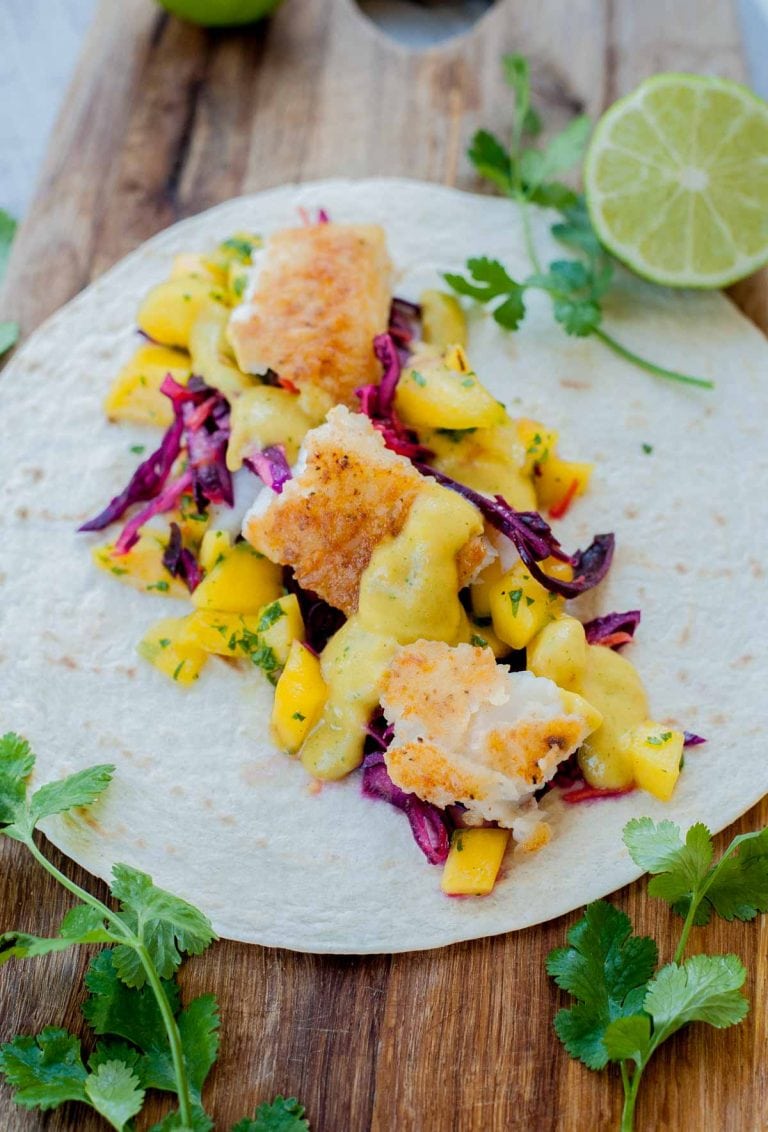 Fish Tacos with Mango Salsa (video) - Everyday Delicious