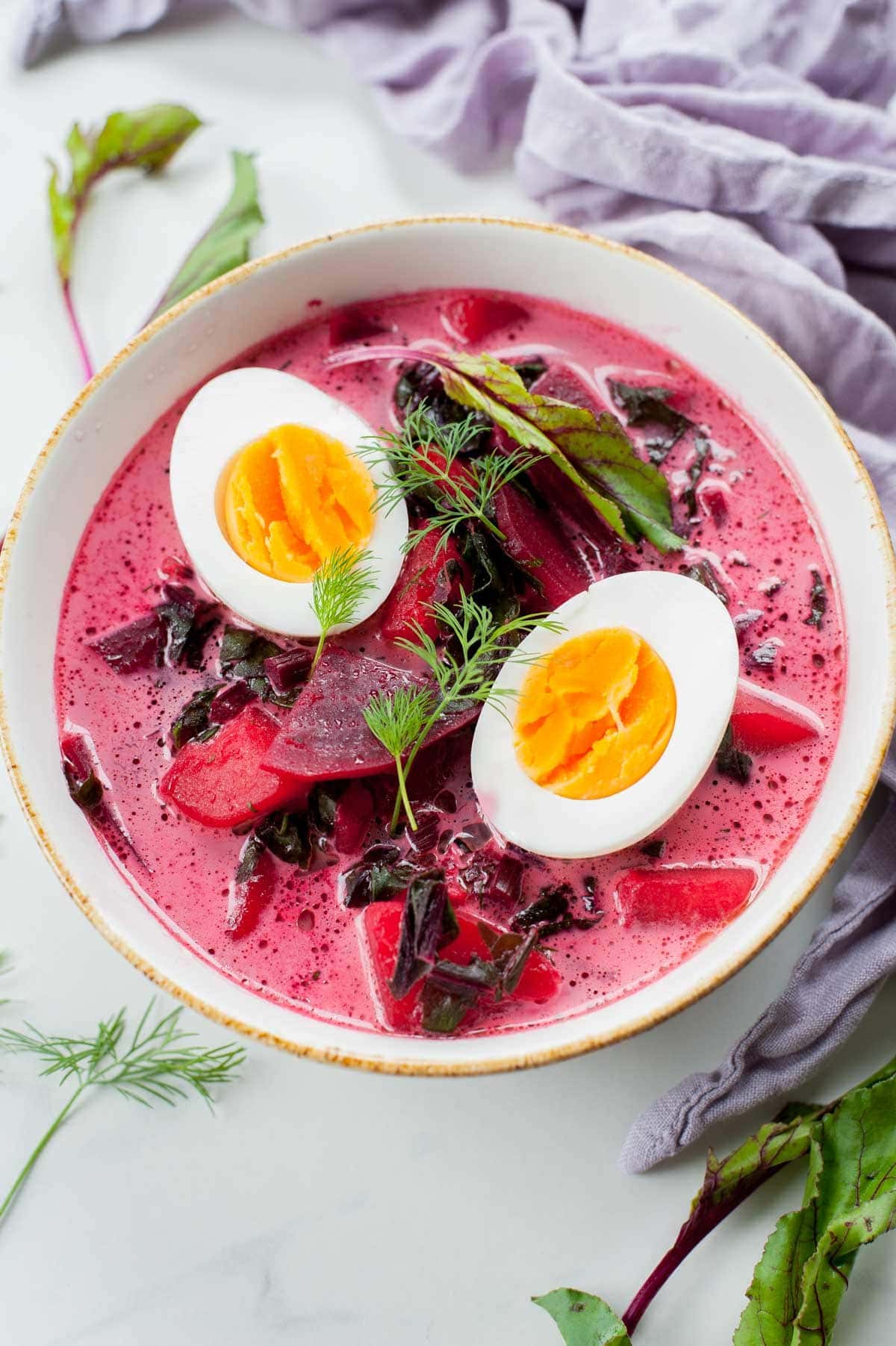 Beet Greens Soup (Polish Botwinka Soup) - Everyday Delicious