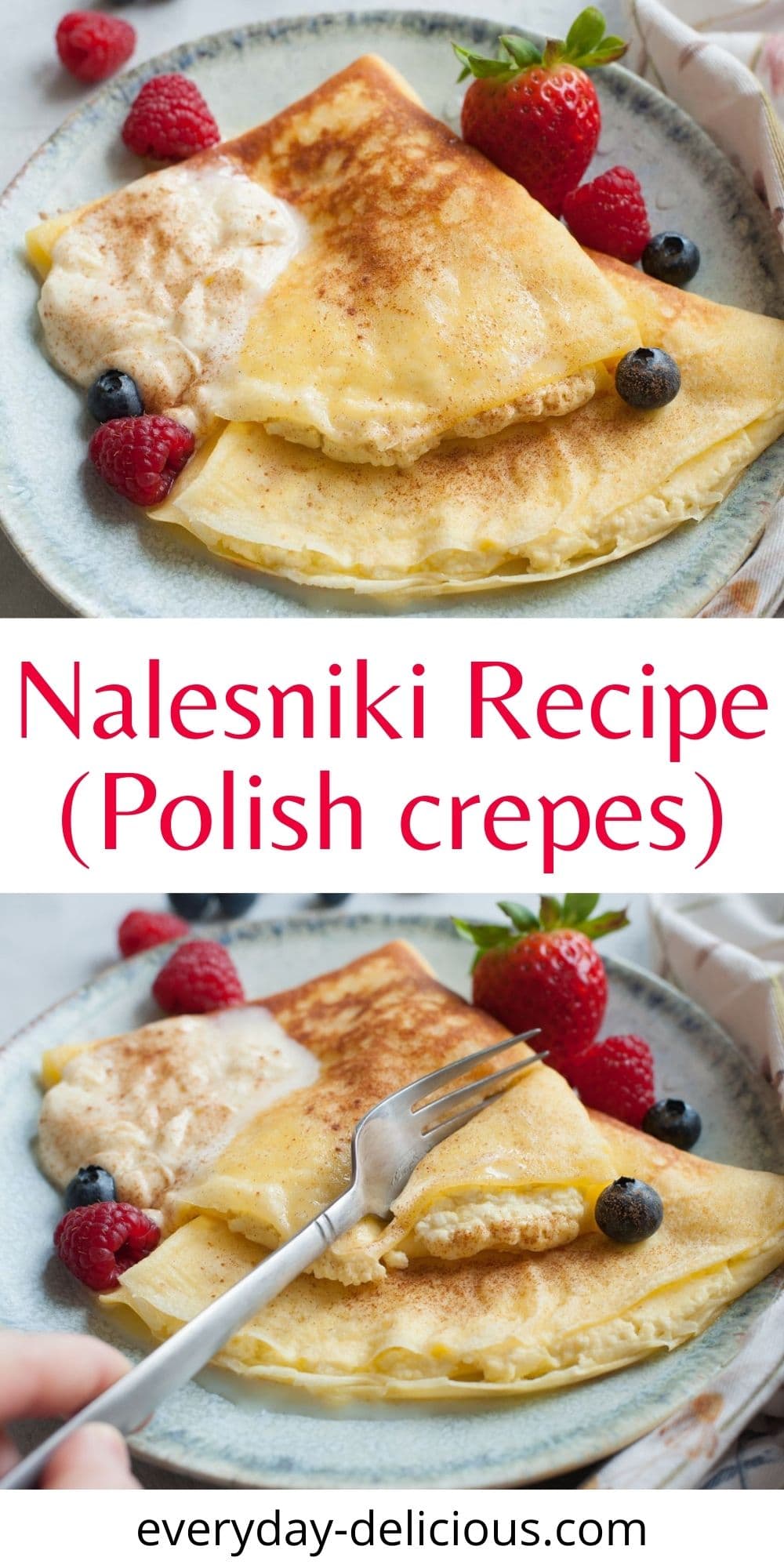 Naleśniki recipe (Polish crepes with sweet cheese filling)