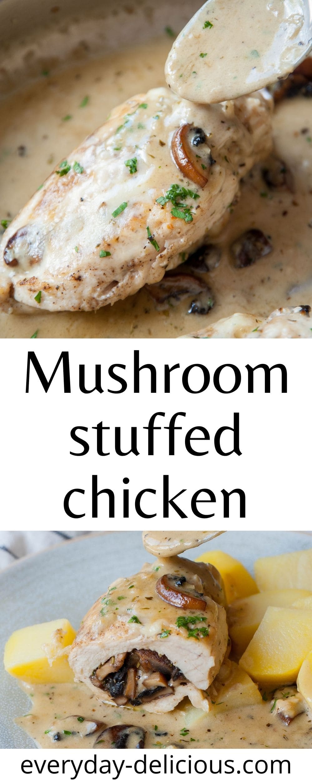 Mushroom Stuffed Chicken Breast - Everyday Delicious
