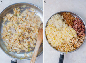 Łazanki - Polish noodles with cabbage, kiełbasa, and mushrooms