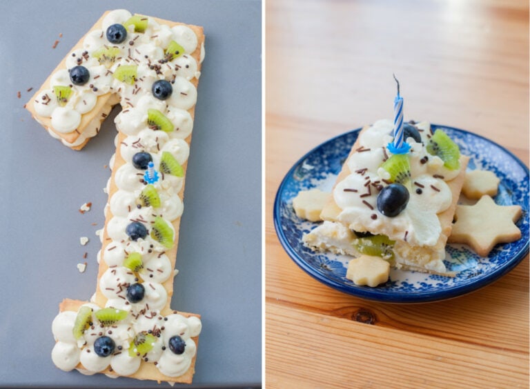 Number cake – lemon cream tart with raspberries - Everyday Delicious