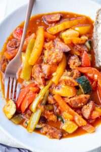 Leczo (Polish Vegetable and Sausage Stew) - Everyday Delicious