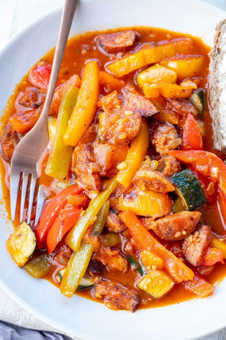 Leczo (Polish Vegetable and Sausage Stew) - Everyday Delicious