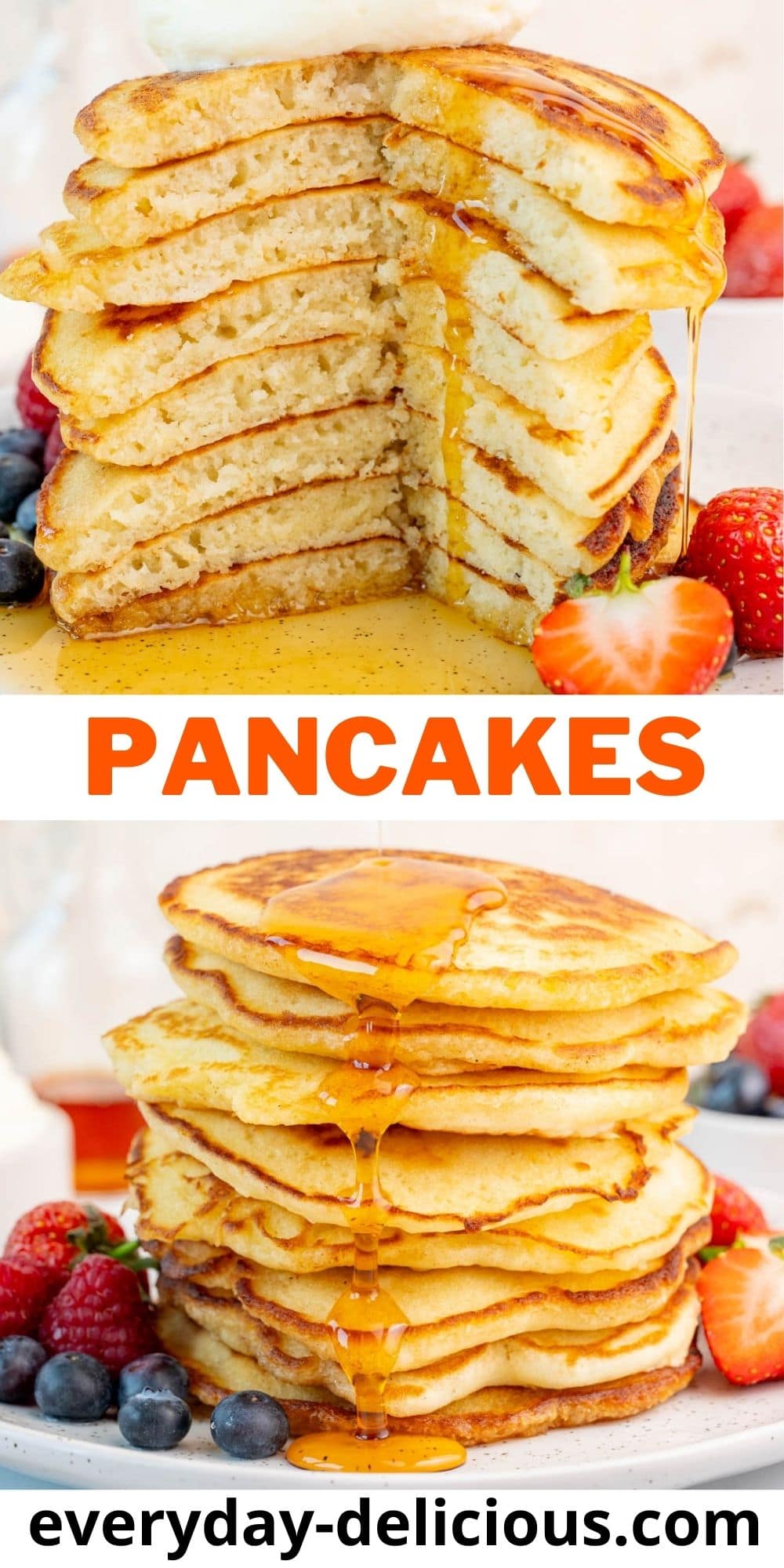 Pancakes Recipe (easy and fluffy!) - Everyday Delicious