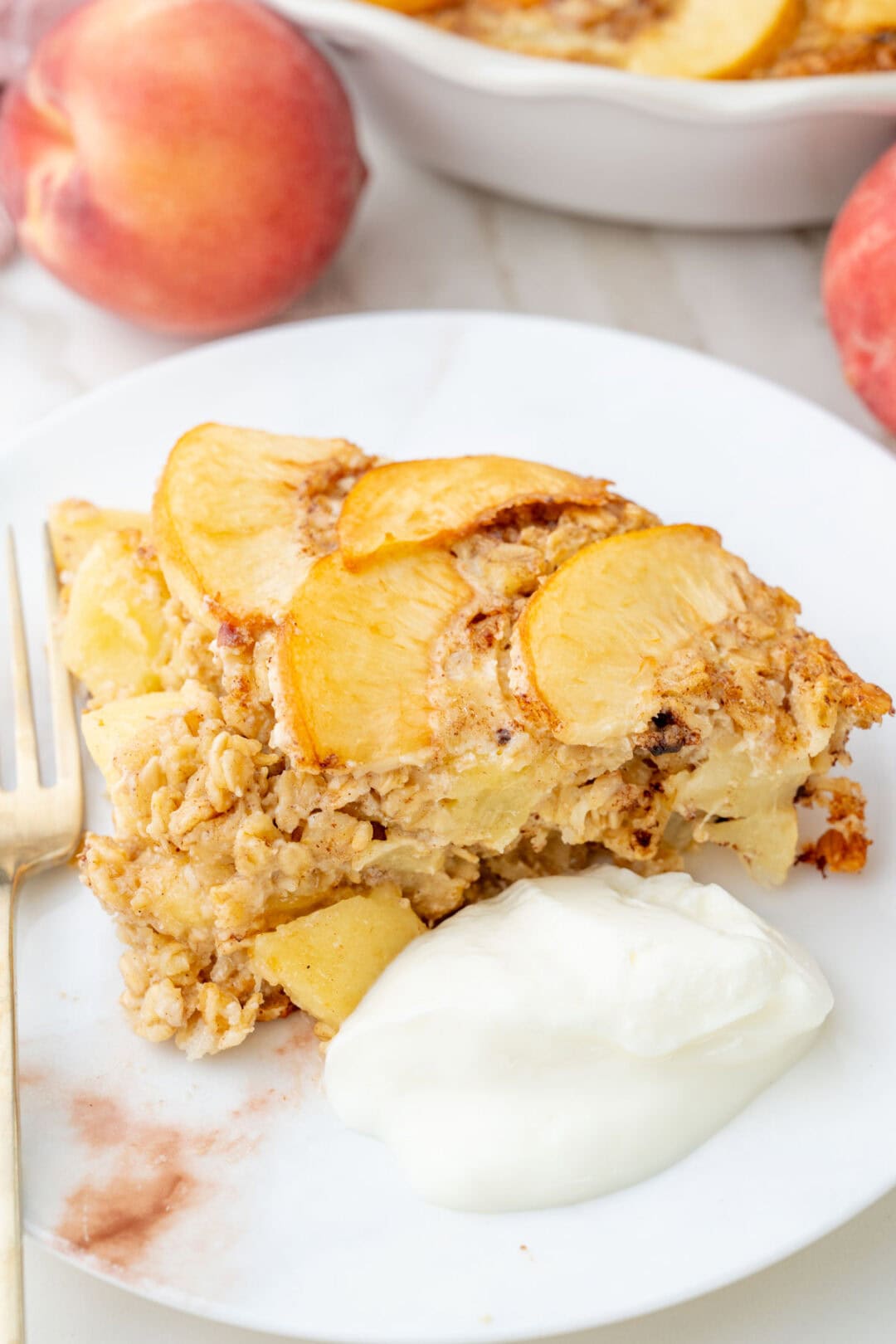 Baked Peach Oatmeal - Everyday Delicious