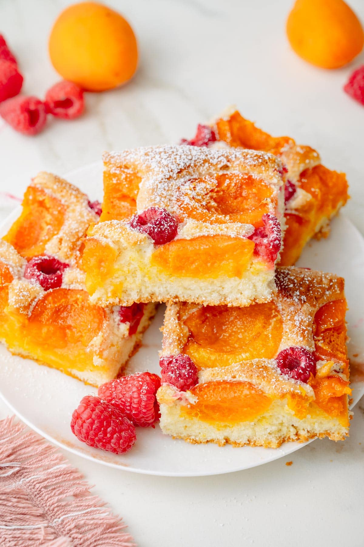 Apricot Raspberry Sponge Cake - Everyday Delicious